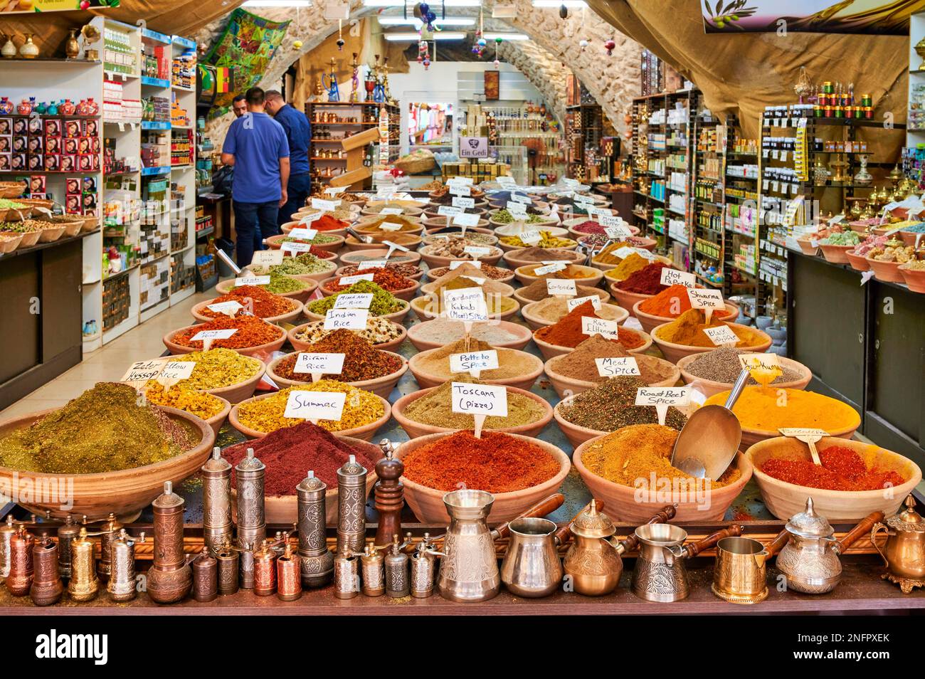 Jerusalem Israel. Selling spices in a shop of the old city Stock Photo ...
