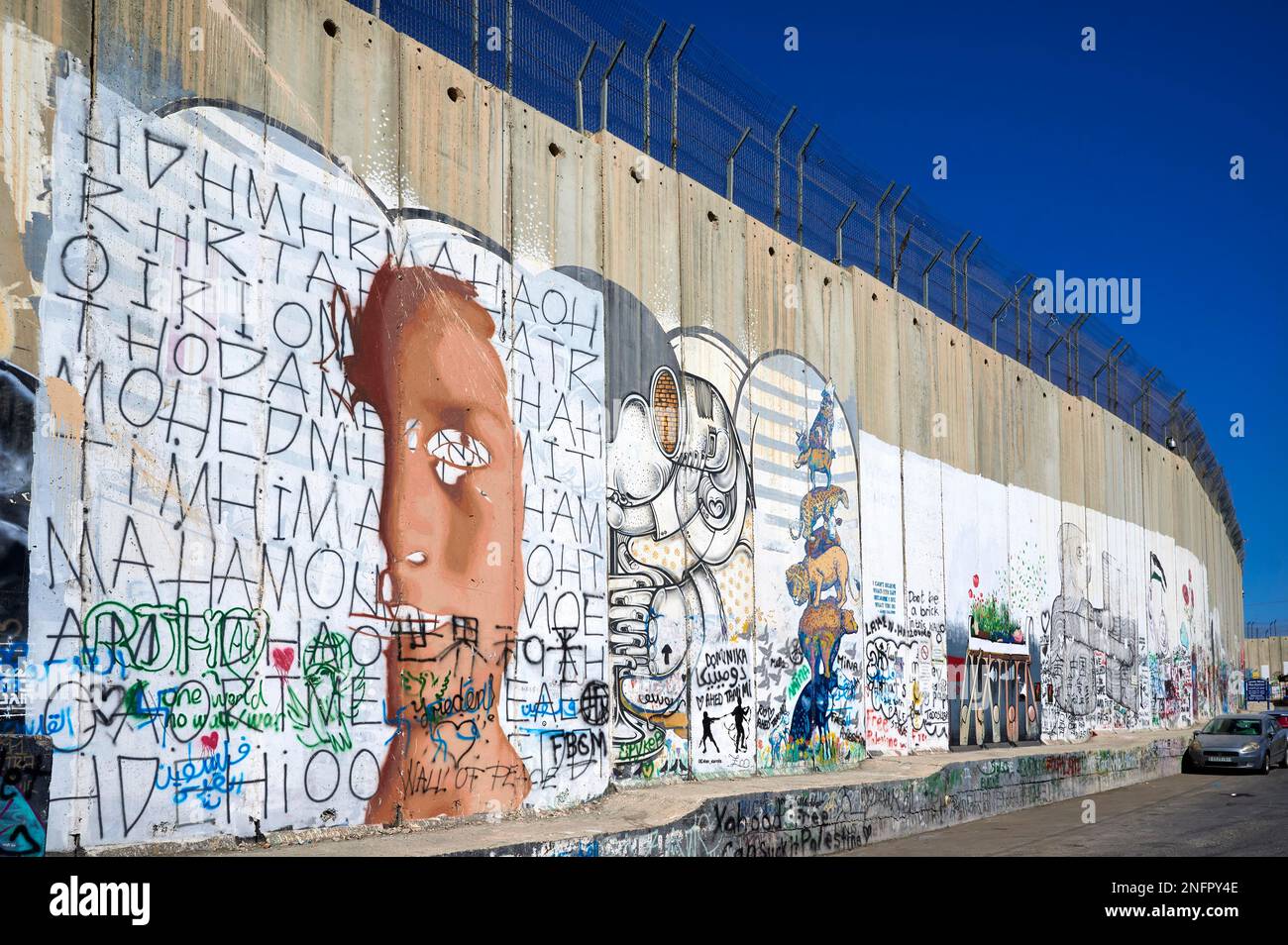 Jerusalem Israel. The west bank separation wall in Bethlehem Stock ...