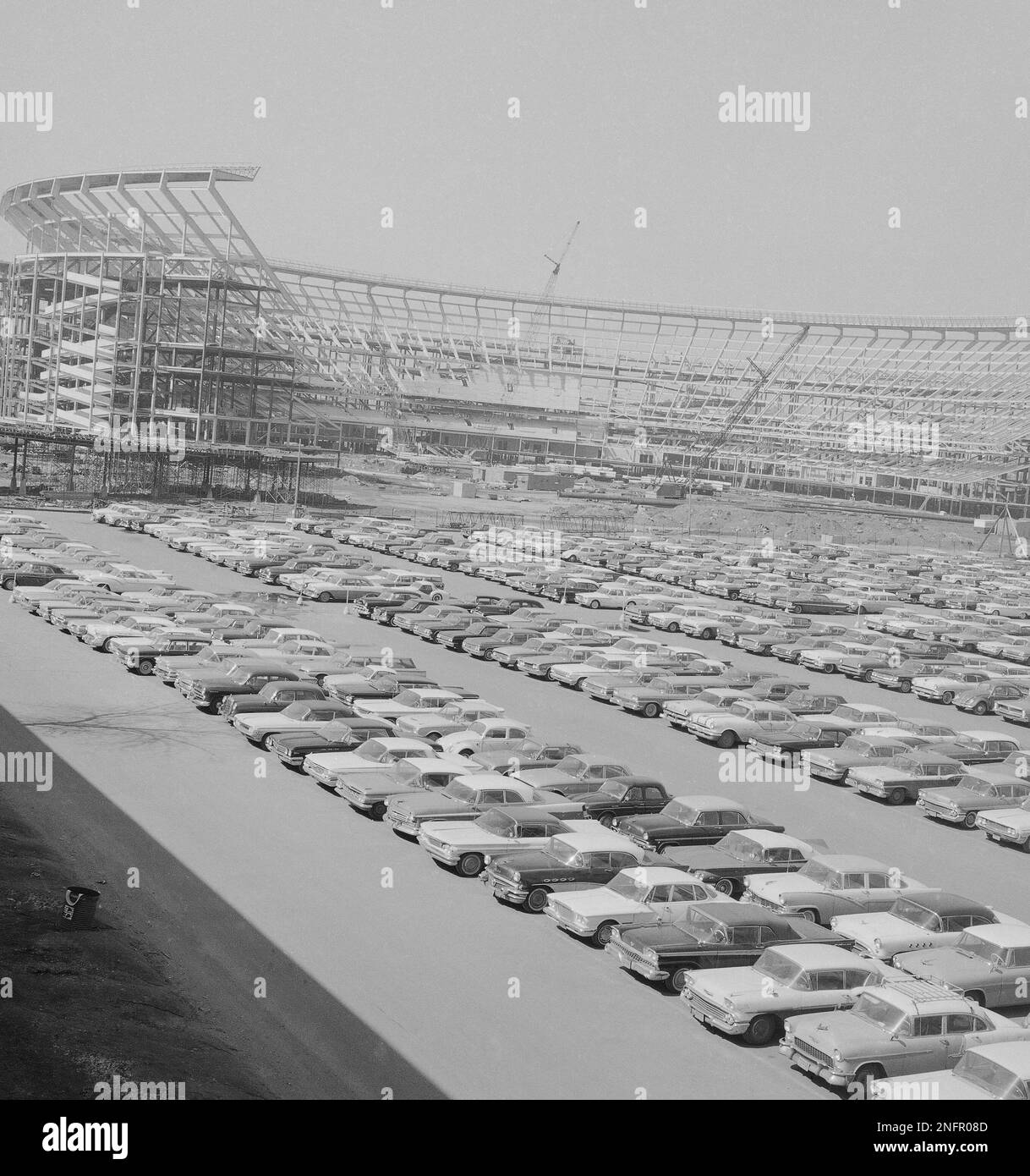 Superstructure of New York's municipal stadium towers which will be ...