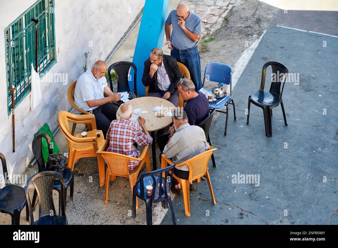 Jerusalem Israel. Elderly people playing cards Stock Photo - Alamy