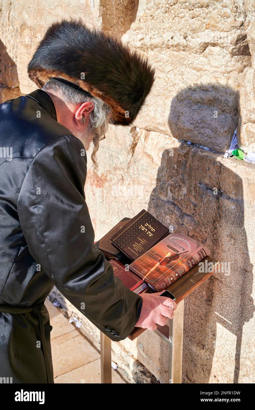 Jerusalem Israel. Orthodox jews praying at the wailing wall Stock Photo ...