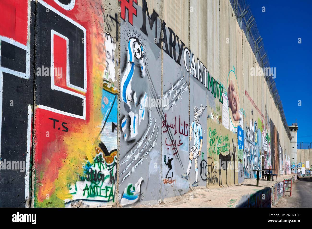 Jerusalem Israel. The west bank separation wall in Bethlehem Stock ...
