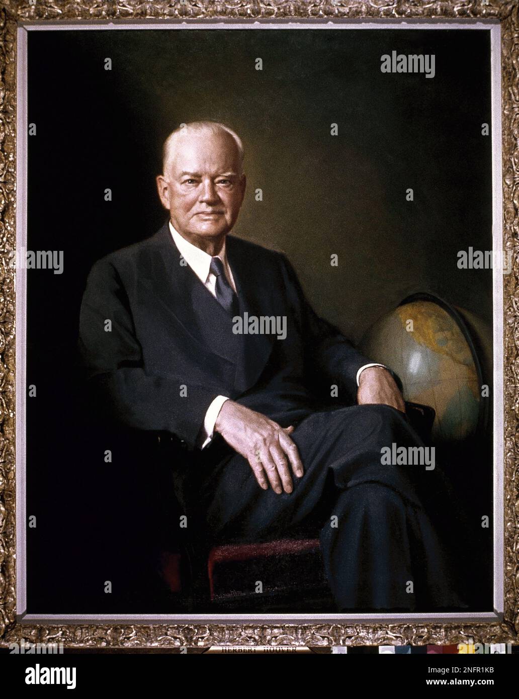 Portrait painting of Herbert Hoover, 31st President of United States of ...