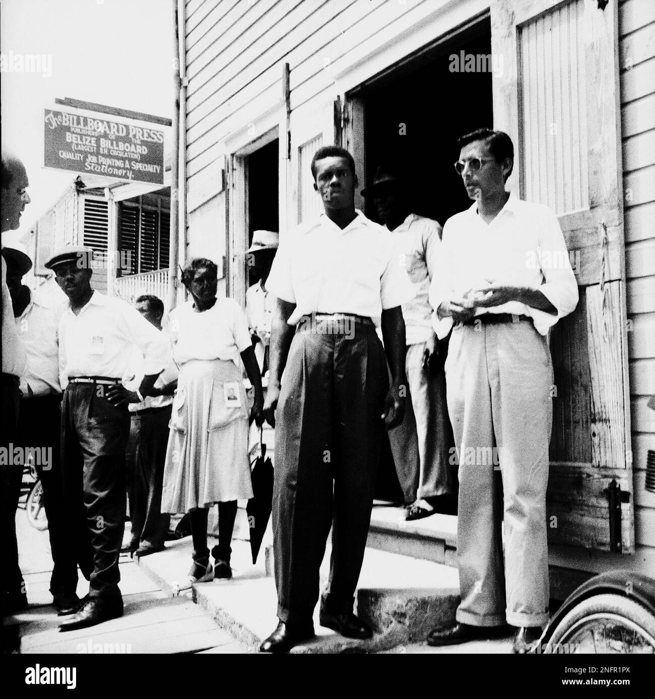 George Price, secretary of the People's United Party, right, and ...