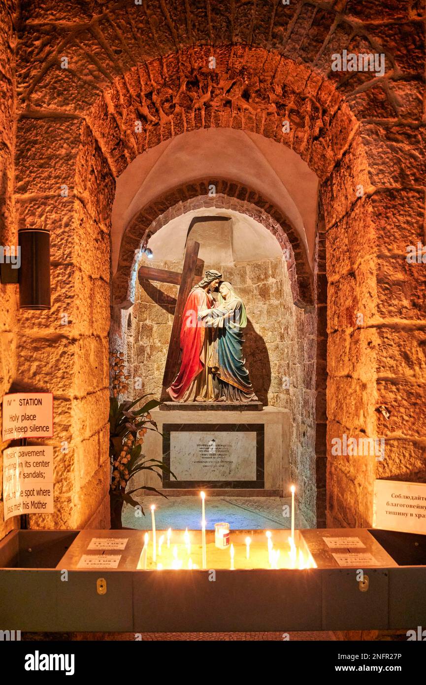 Jerusalem Israel. 4th station of the cross Stock Photo - Alamy