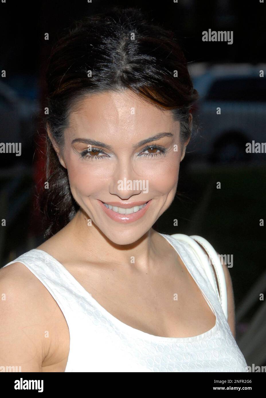 Actress Vanessa Marcil poses on the press line at the LG Scarlet Series ...