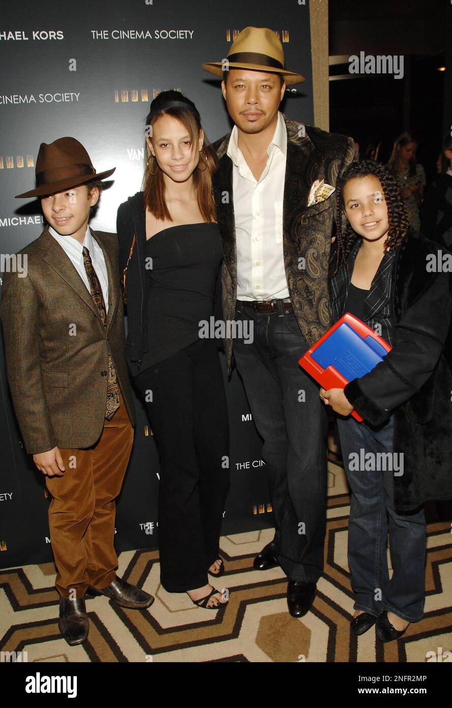 Actor Terrence Howard and his children, from left, Hunter, Aubrey and ...