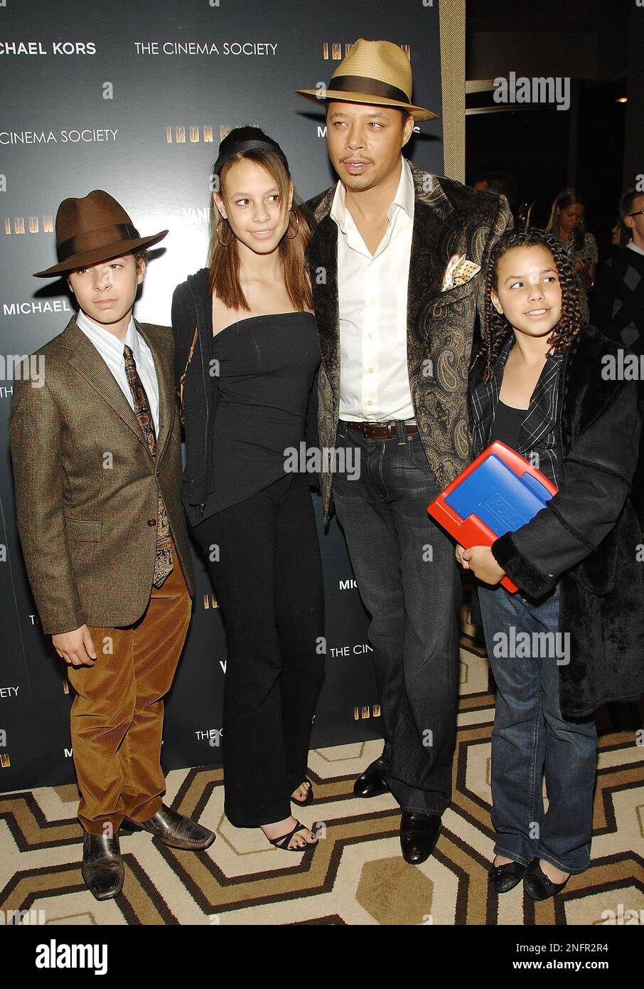 Actor Terrence Howard and his children, from left, Hunter, Aubrey and ...