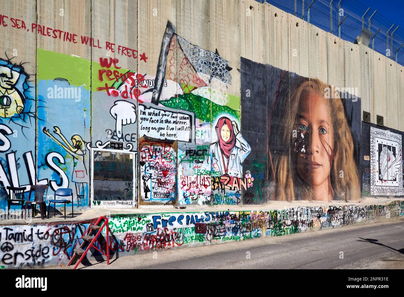 Jerusalem Israel. The west bank separation wall in Bethlehem Stock ...
