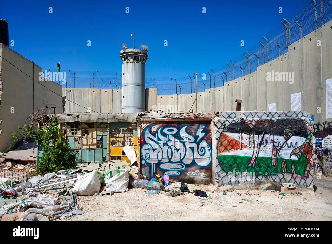 Jerusalem Israel. The west bank separation wall in Bethlehem Stock ...