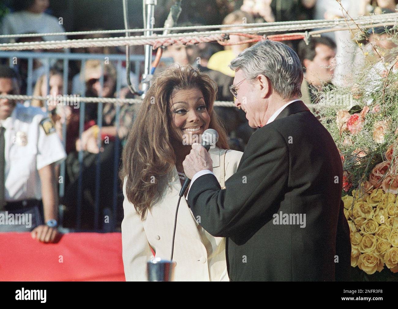 Singer Janet Jackson, left, being interviewed by Army Archerd before ...