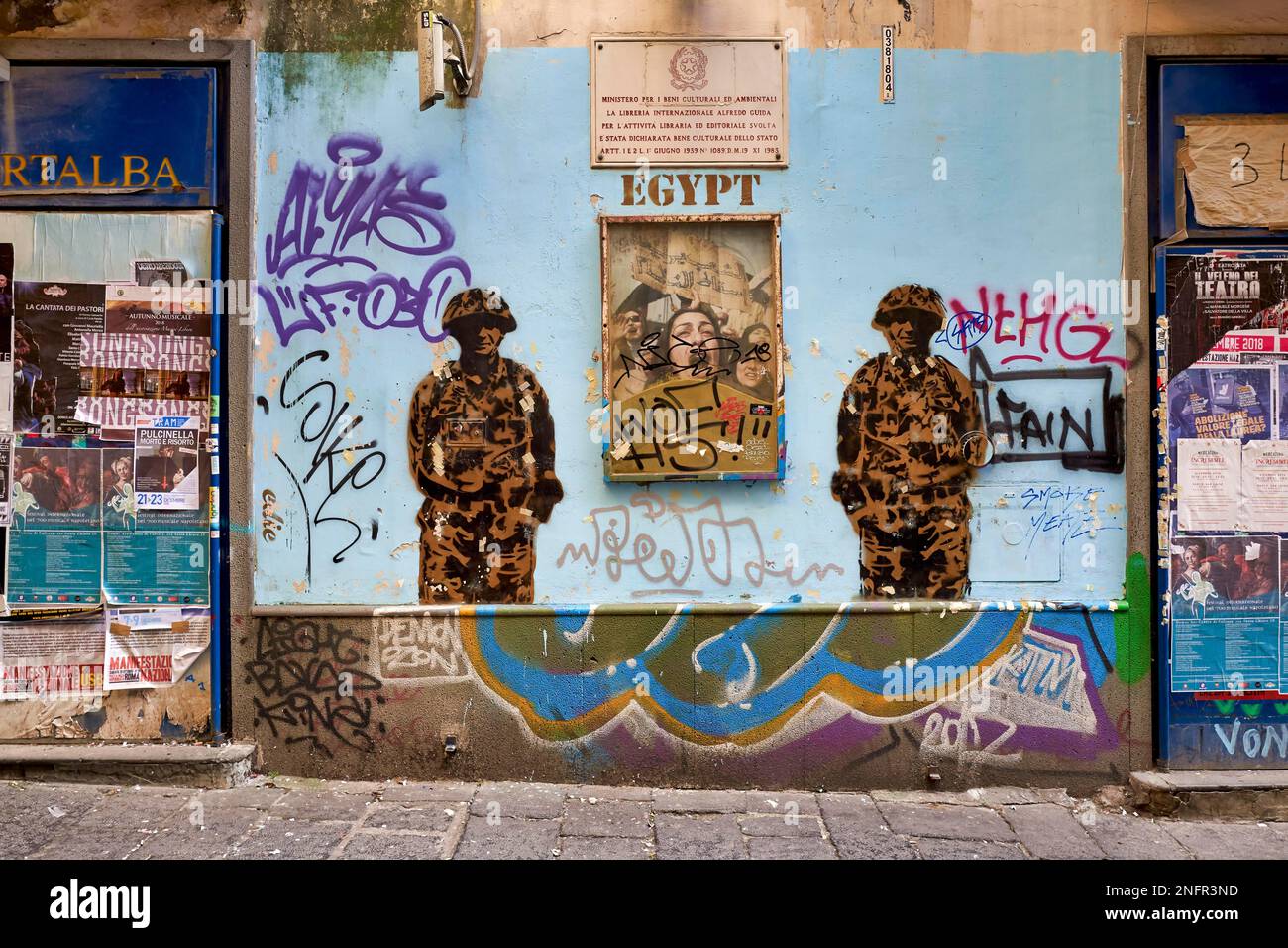 Naples Campania Italy. Street Art Graffiti mural downtown Stock Photo ...