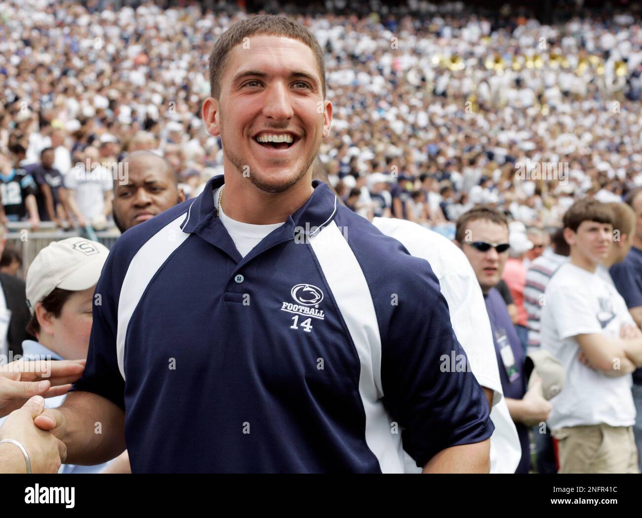 Former Penn State quarterback Anthony Morelli greets friends on the ...