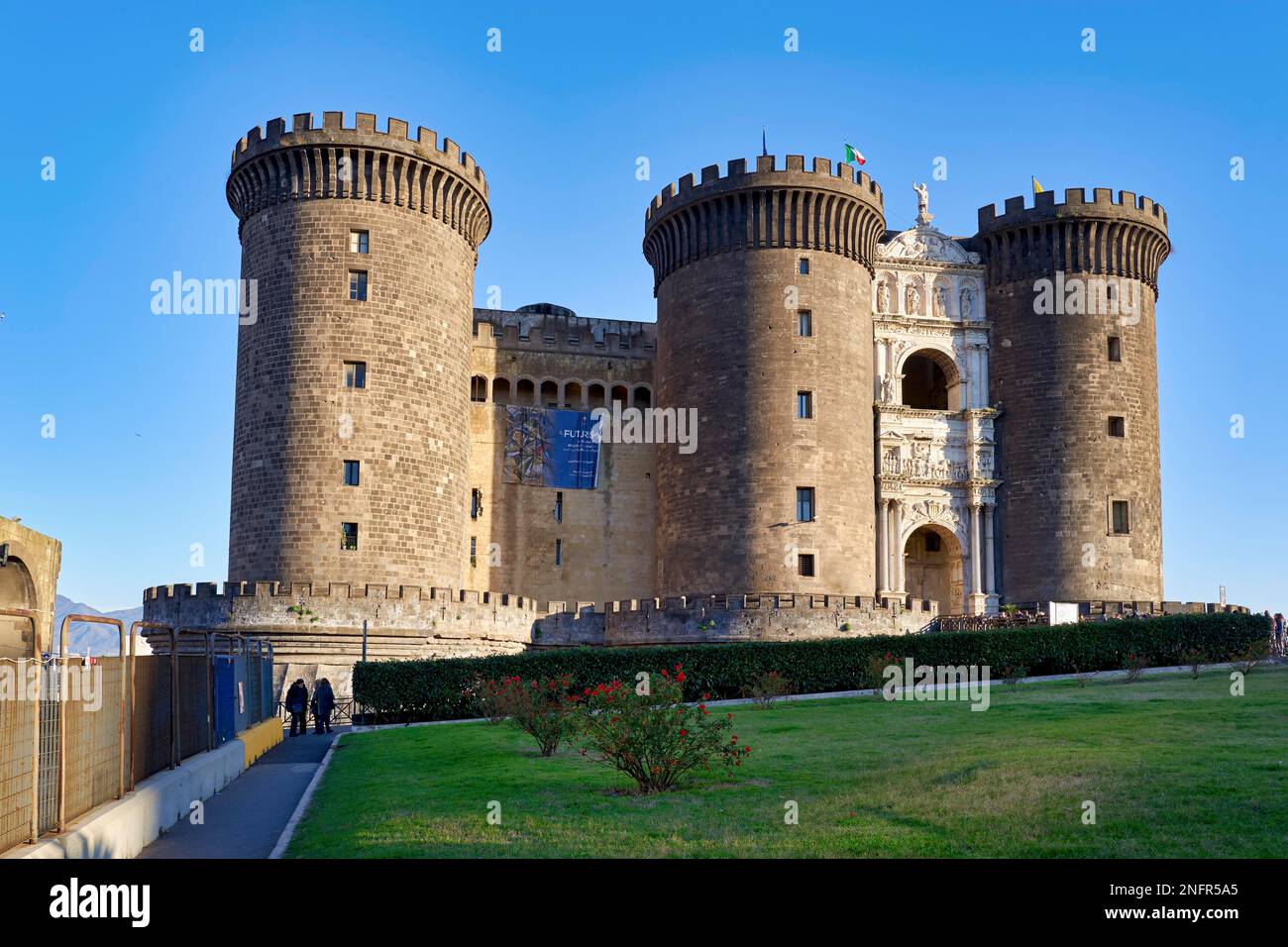 Naples, Campania, Italy. Castel Nuovo (New Castle), often called ...