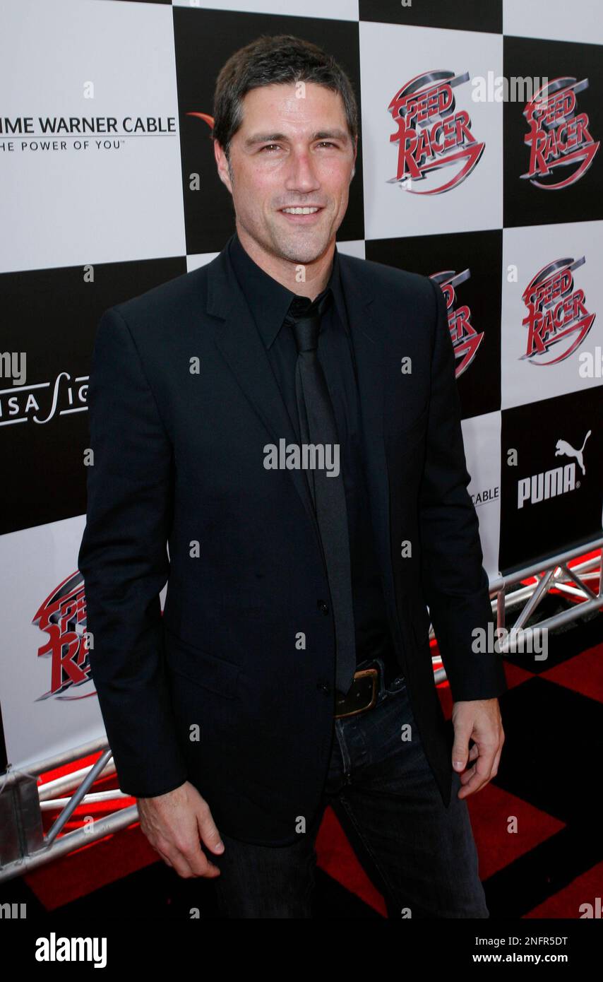 Actror Matthew Fox arrives at the premiere of "Speed Racer" Saturday ...