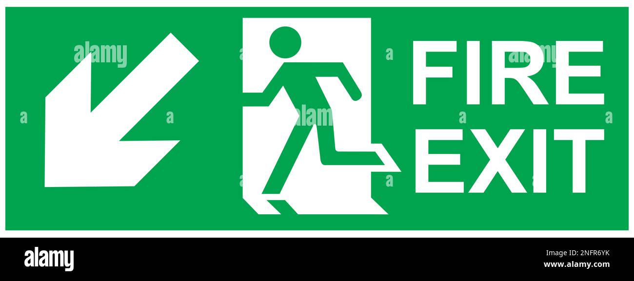 Fire exit sign Stock Photo - Alamy