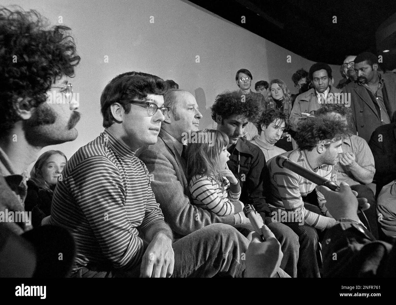 The seven defendants in the Chicago Conspiracy Trial hold a press ...
