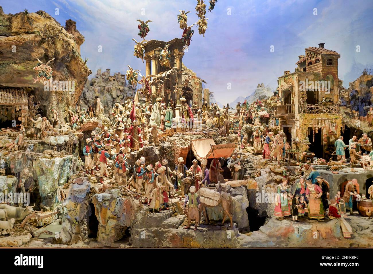 Naples Campania Italy. Nativity scene inside the Certosa di San Martino ...