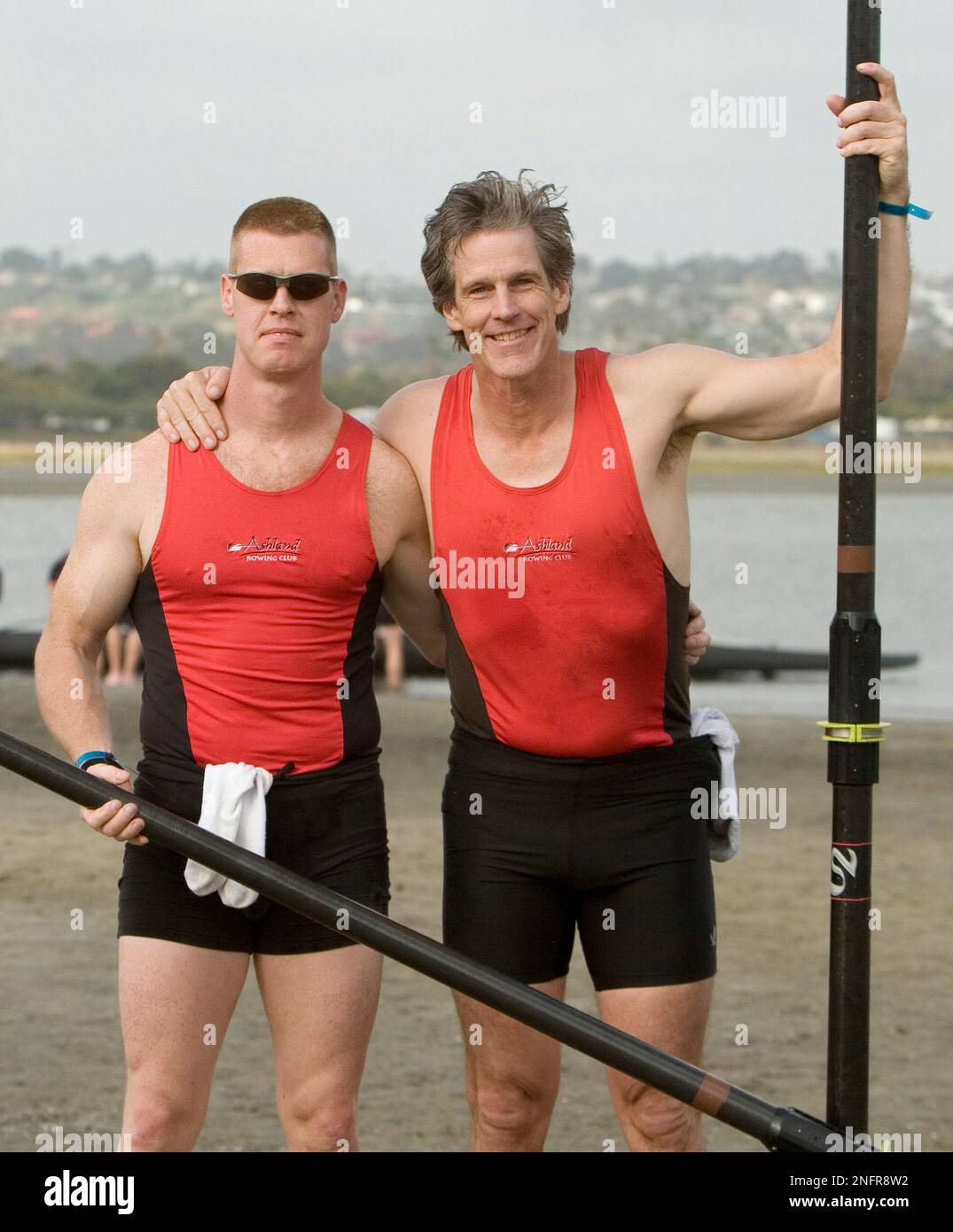 Steve Kiesling, right, and Andy Baxter, left, pose for a photo after ...