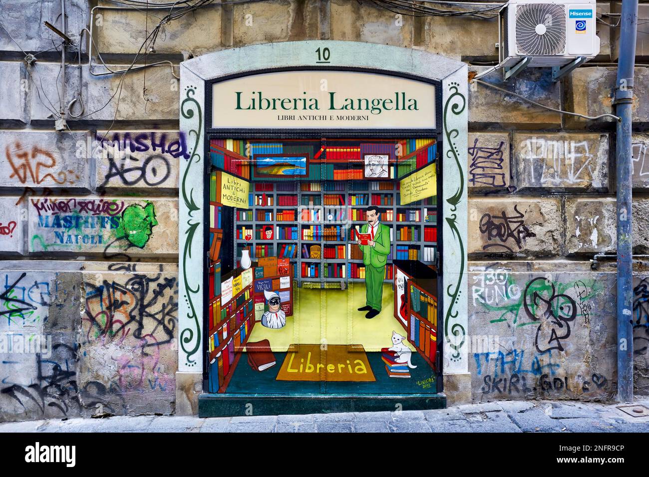 Naples Campania Italy. Mural street art at Spaccanapoli downtown ...