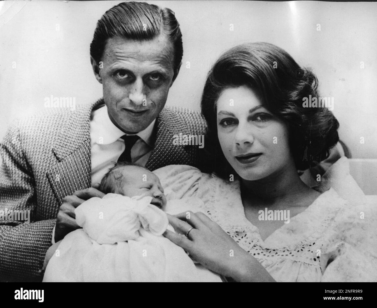 Baron Heinrich von Thyssen and his wife baroness Fiona von Thyssen pose ...