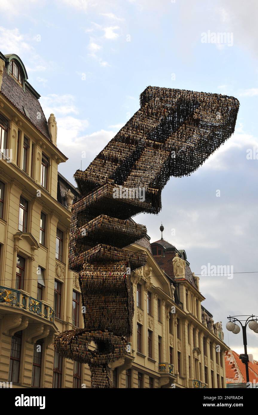 Key Sculpture, Klícová socha, Franz Kafka Square, Prague, Bohemia ...