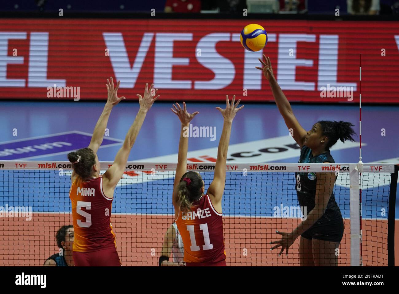 ISTANBUL, TURKIYE - NOVEMBER 06, 2022: Mina Popovic and Gamze Kilic in ...