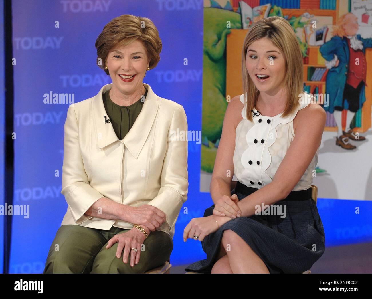 First Lady Laura Bush,left, and Jenna Bush make an appearance on NBC's ...