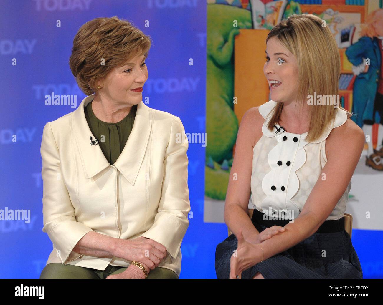 First Lady Laura Bush,left, and Jenna Bush make an appearance on NBC's ...