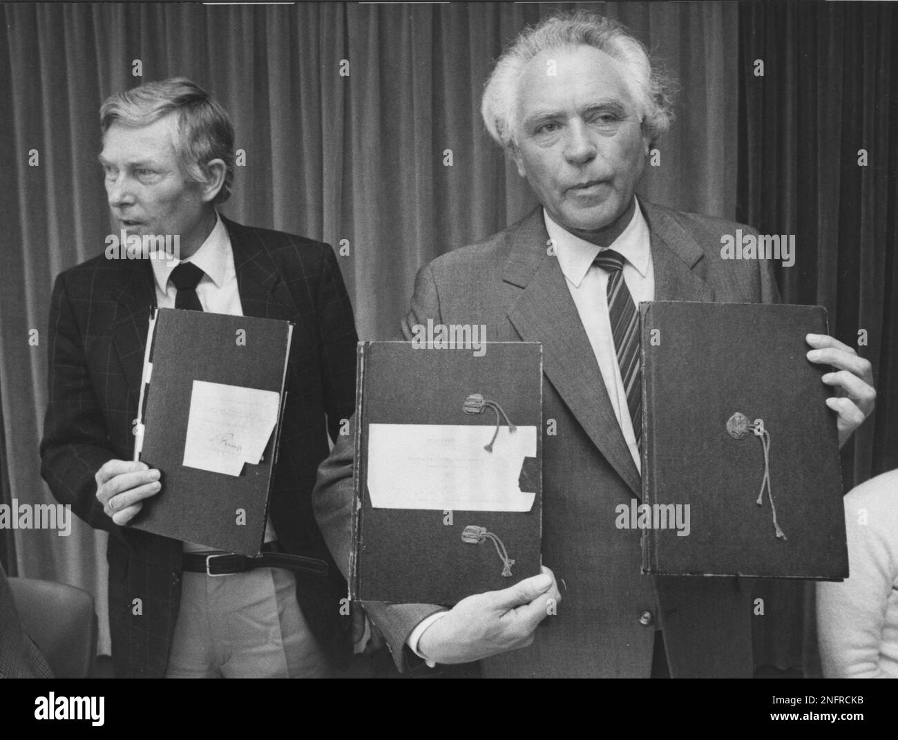 Hans Booms, right, presidemt of the West German Federal Archives and Dr ...
