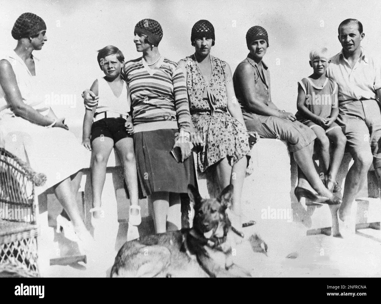 Romania's King Michael, second left, with his mother, Princess Helene ...