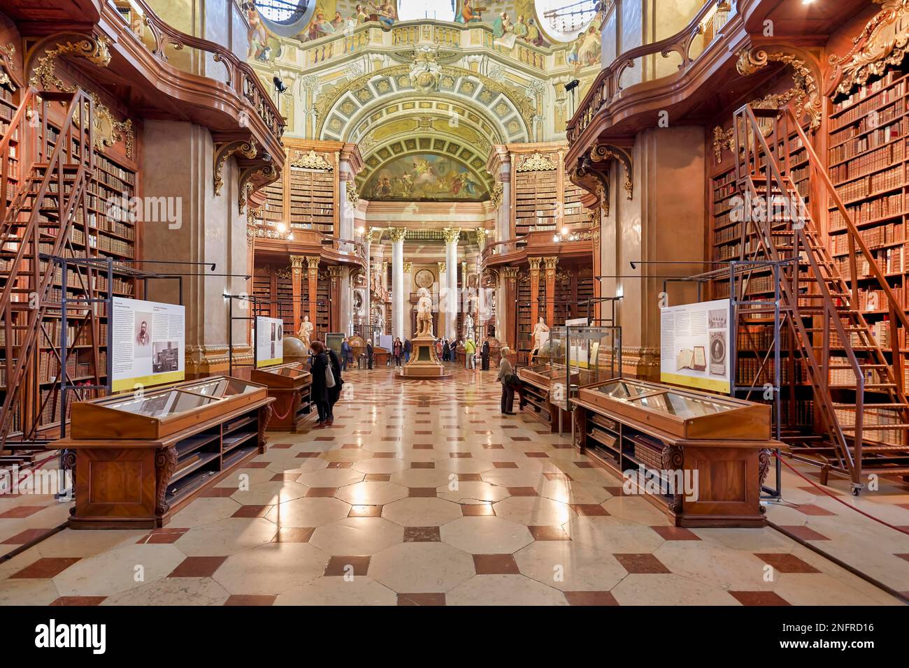 The Prunksaal, center of the old imperial library inside the Austrian ...