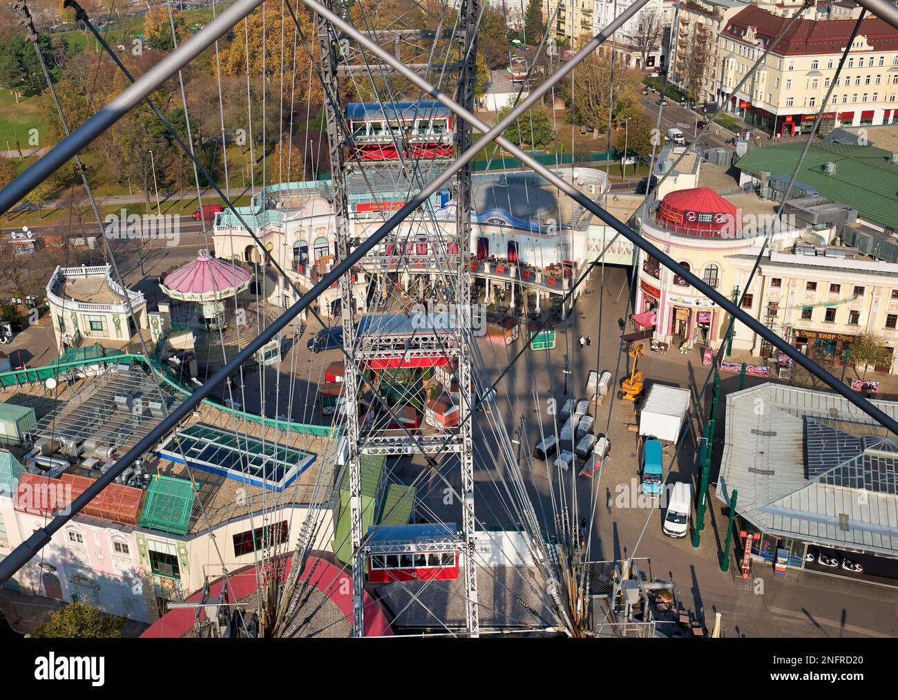 Riesenrad Panoramic Wheel. Prater Park. The oldest ferris wheel in the ...