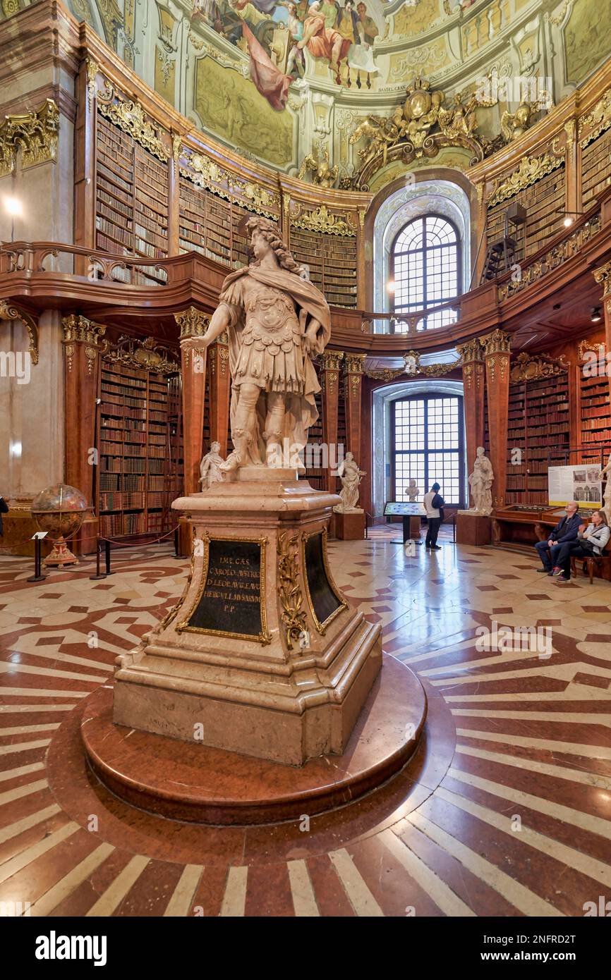 The Prunksaal, center of the old imperial library inside the Austrian ...