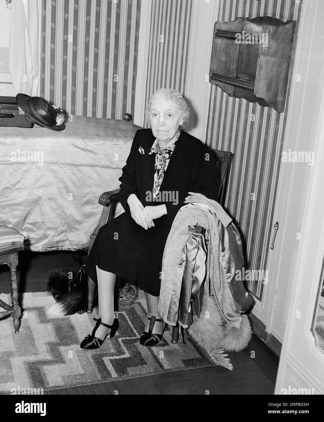 Helen Taft, widow of William Howard Taft is shown in her stateroom on ...