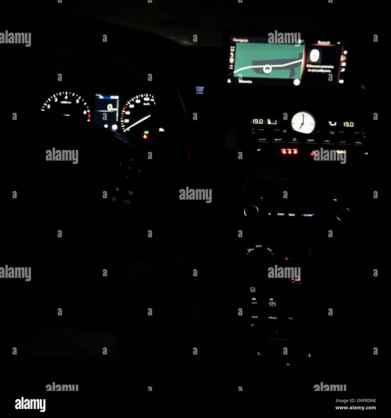 Car instrument control panel. Car dashboard modern automobile control ...