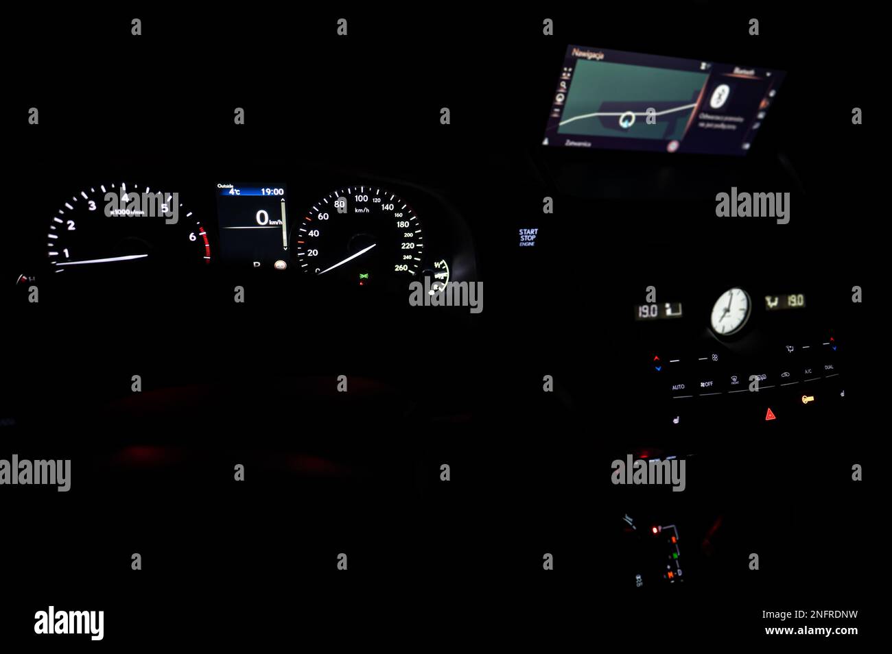 Car instrument control panel. Car dashboard modern automobile control ...