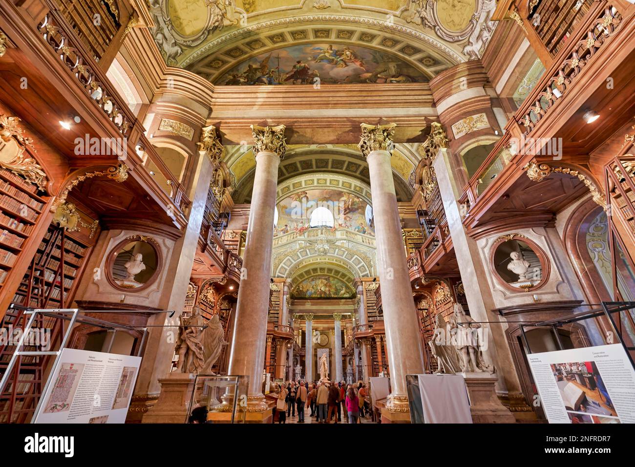 The Prunksaal, center of the old imperial library inside the Austrian ...