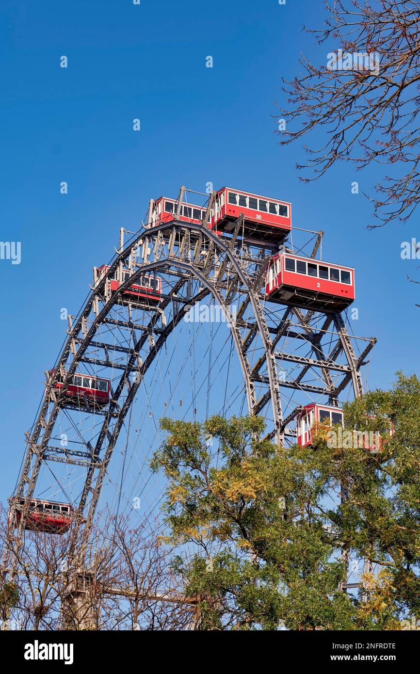 Riesenrad Panoramic Wheel. Prater Park. The oldest ferris wheel in the ...