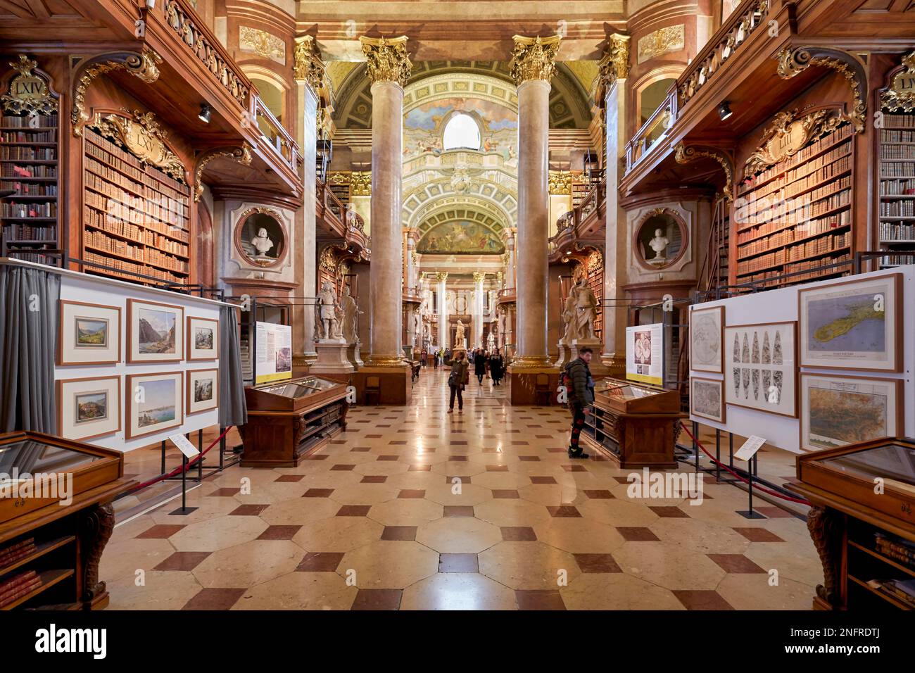 The Prunksaal, center of the old imperial library inside the Austrian ...