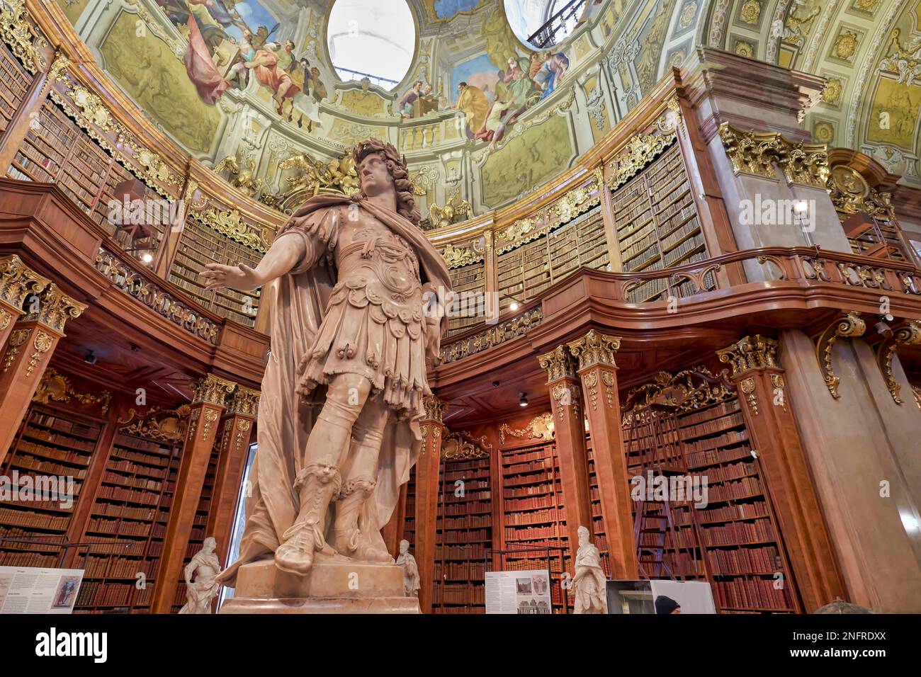 The Prunksaal, center of the old imperial library inside the Austrian ...