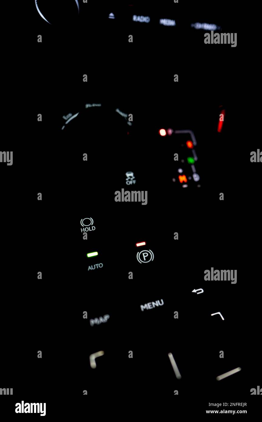 Car instrument control panel. Car dashboard modern automobile control ...