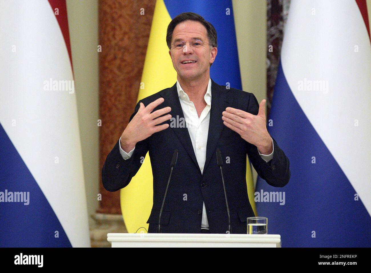 KYIV, UKRAINE - FEBRUARY 17, 2023 - Prime Minister of the Netherlands ...