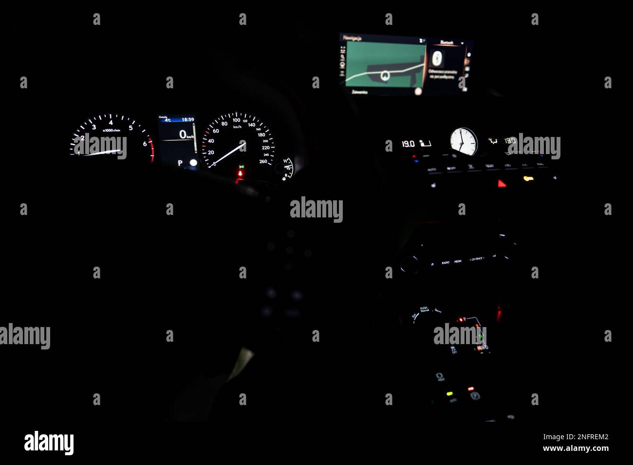 Car instrument control panel. Car dashboard modern automobile control ...