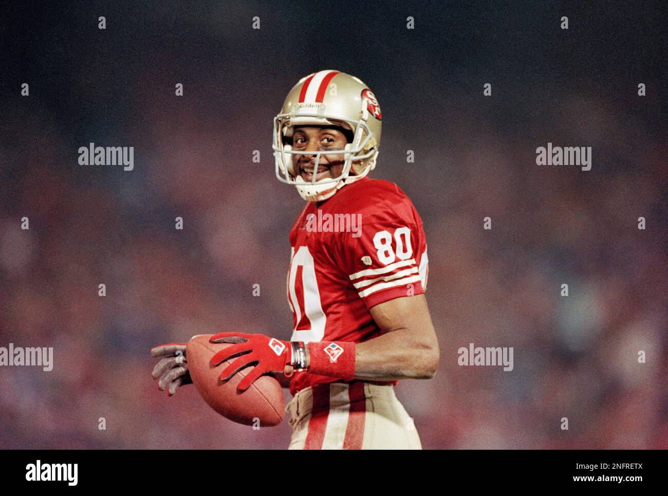 San Francisco Jerry Rice 49ers smiles during first half play against ...