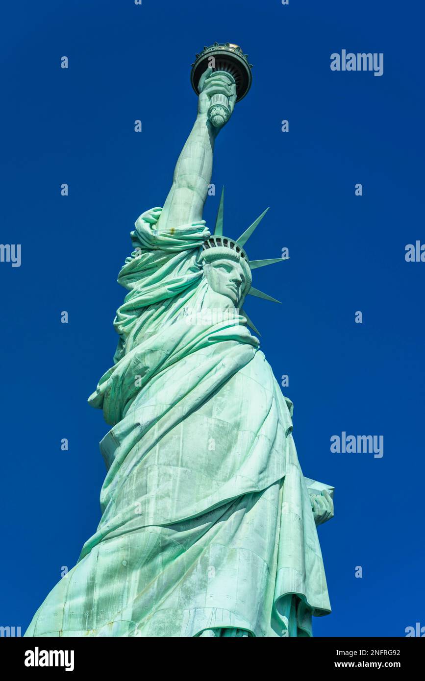 New York. Manhattan.The Statue of Liberty on Liberty Island Stock Photo ...