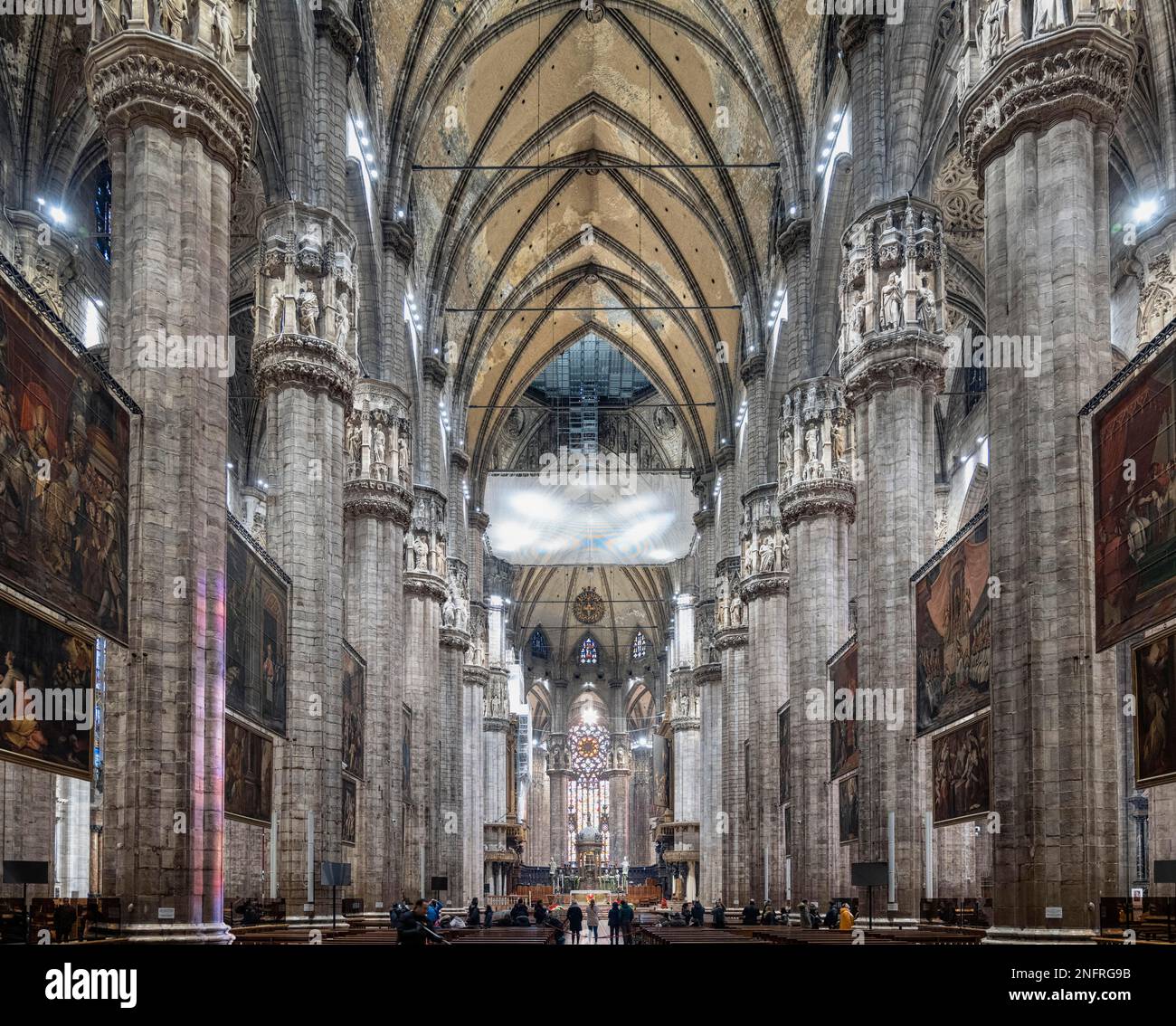 Milan Italy. The interior of the Duomo cathedral Stock Photo - Alamy