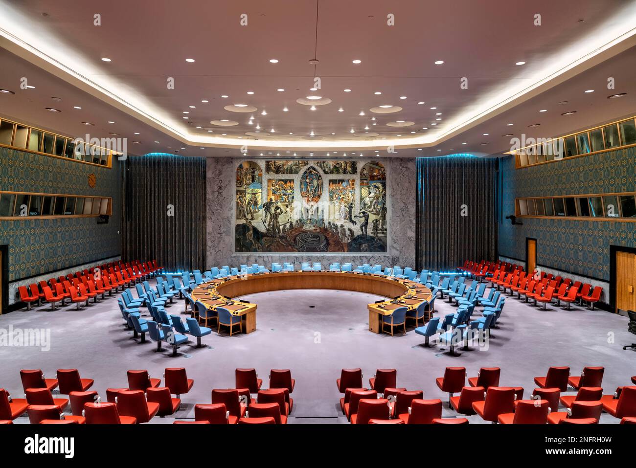 New York. Manhattan. United Nations Headquarters. Security Council Hall ...