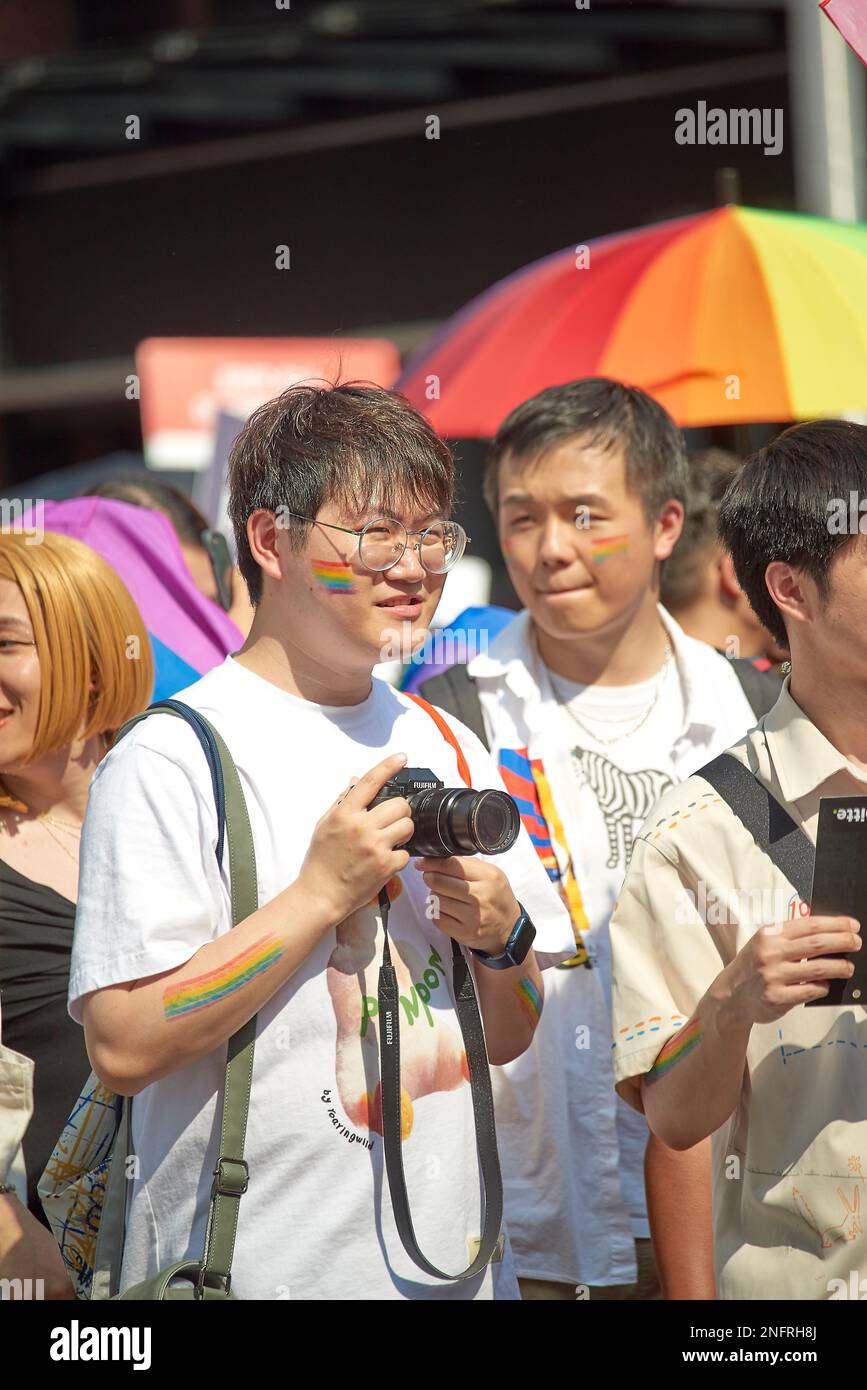 Toronto Ontario, Canada- June 26th, 2022: Asian Deloitte employees ...
