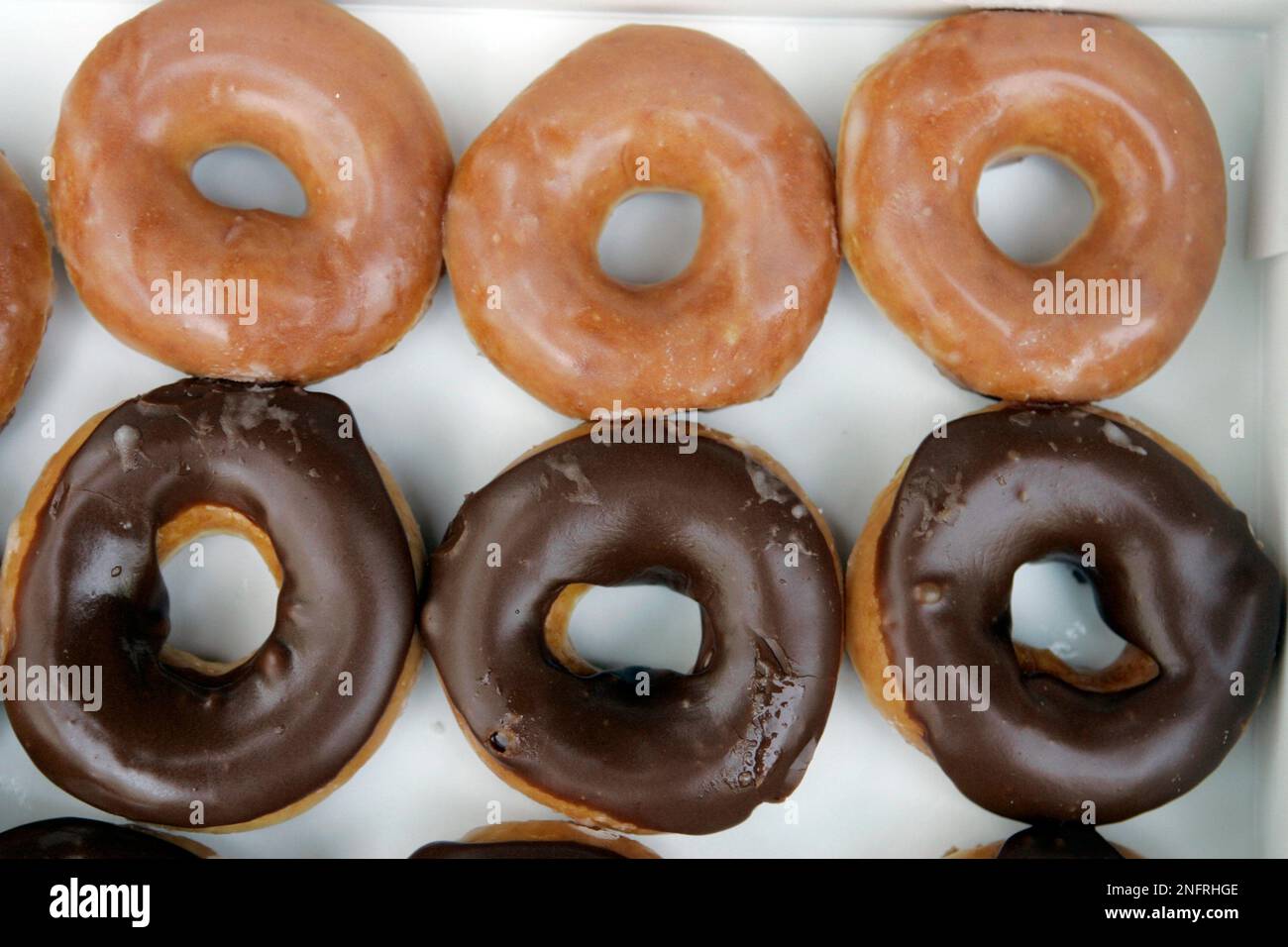 Krispy Kreme doughnuts are shown in Matthews, N.C., Thursday, April 17 ...
